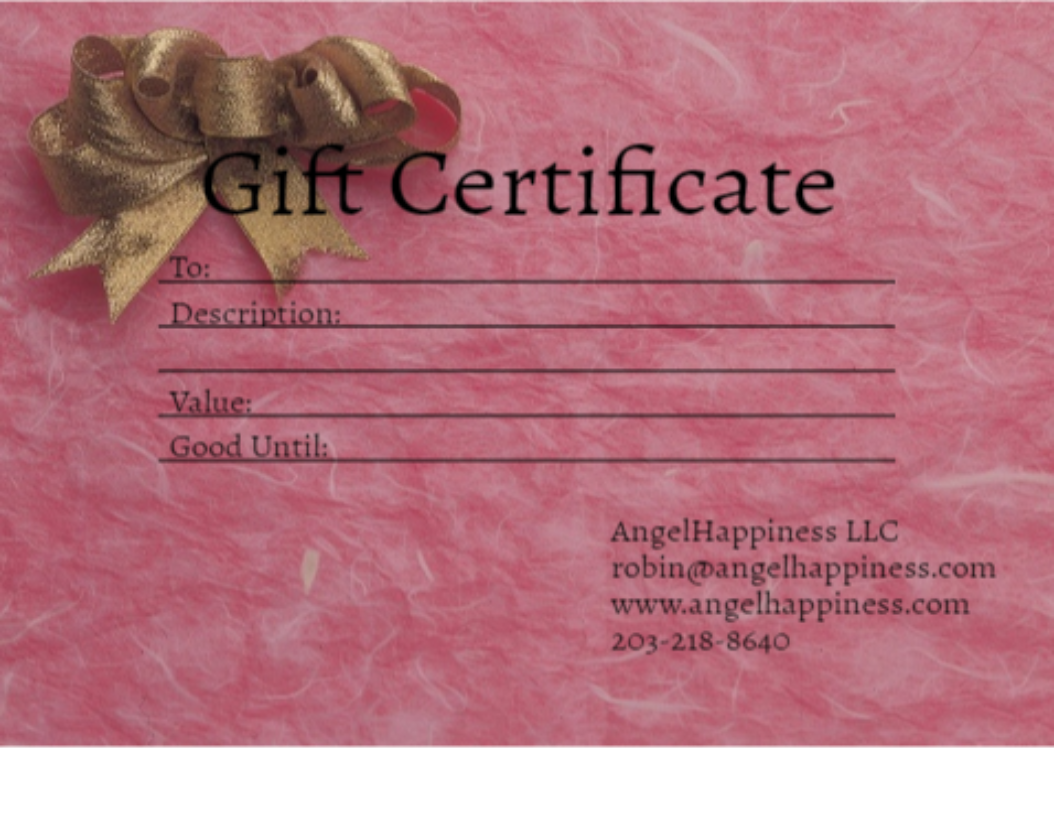 Gift Certificates AngelHappiness With Robin Tesei Gift Certificates AngelHappiness With Robin Tesei
